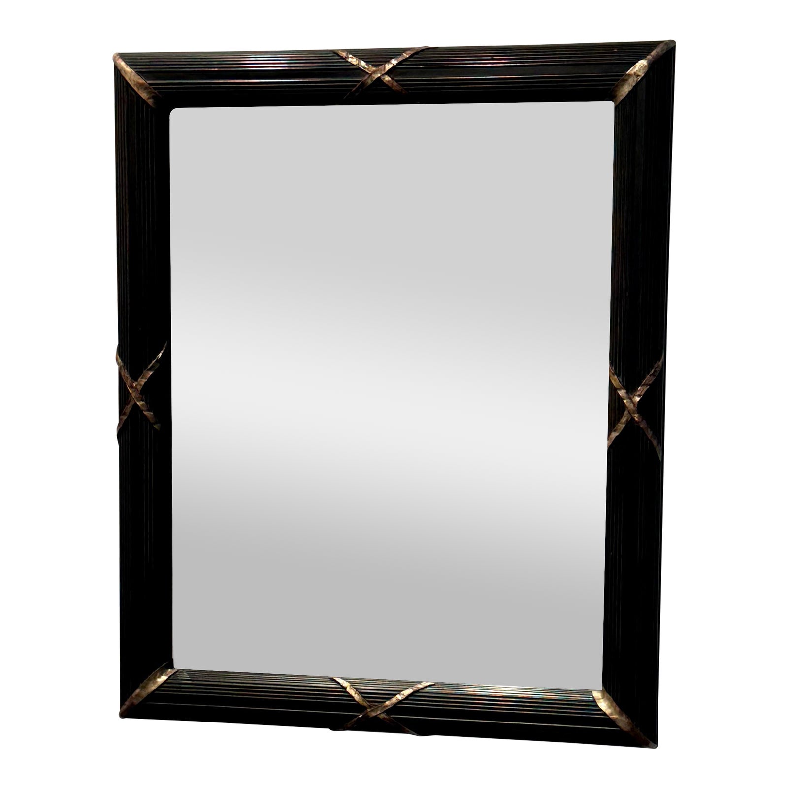 Harrison Von Horn Style Ribbon & Reed Mirror | Chairish