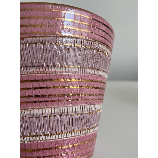 Vintage Mid Century Bitossi Small Pink and Gold Ceramic Planters - Set ...