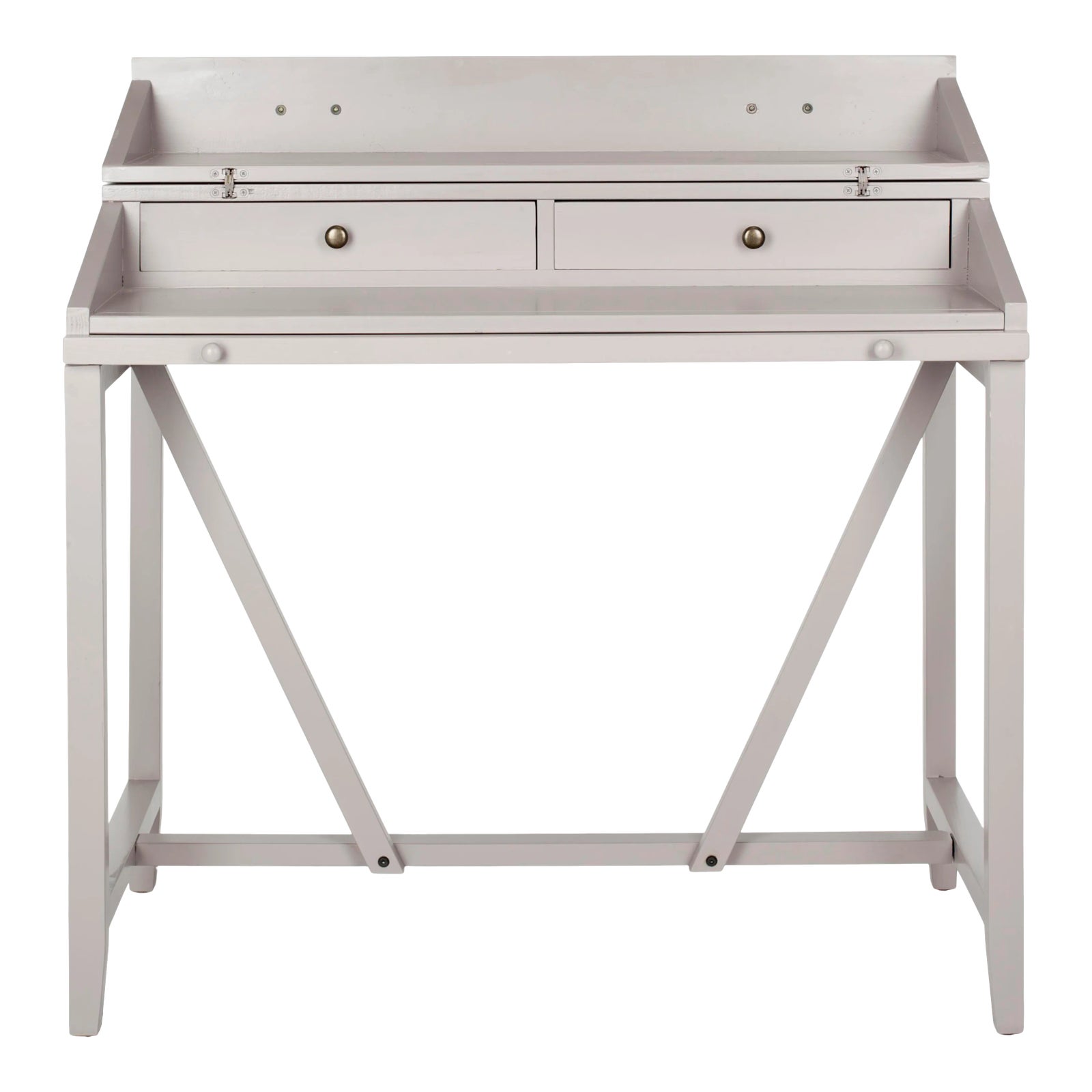 Writing Desk & Pull Out in Quartz Grey | Chairish