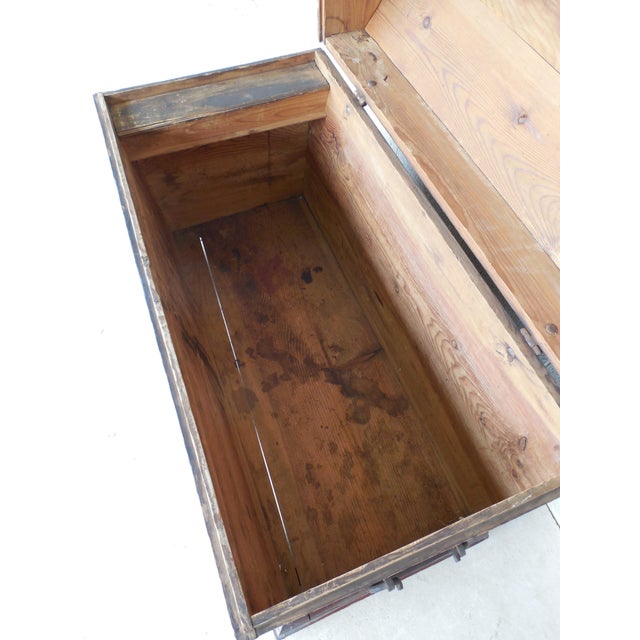 Antique 1700's Immigrant Blanket Storage Trunk Chest 48"W x 36"H | Chairish