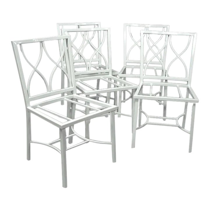1950s White Ocean Liner Aluminum Chairs - Set of 8 | Chairish