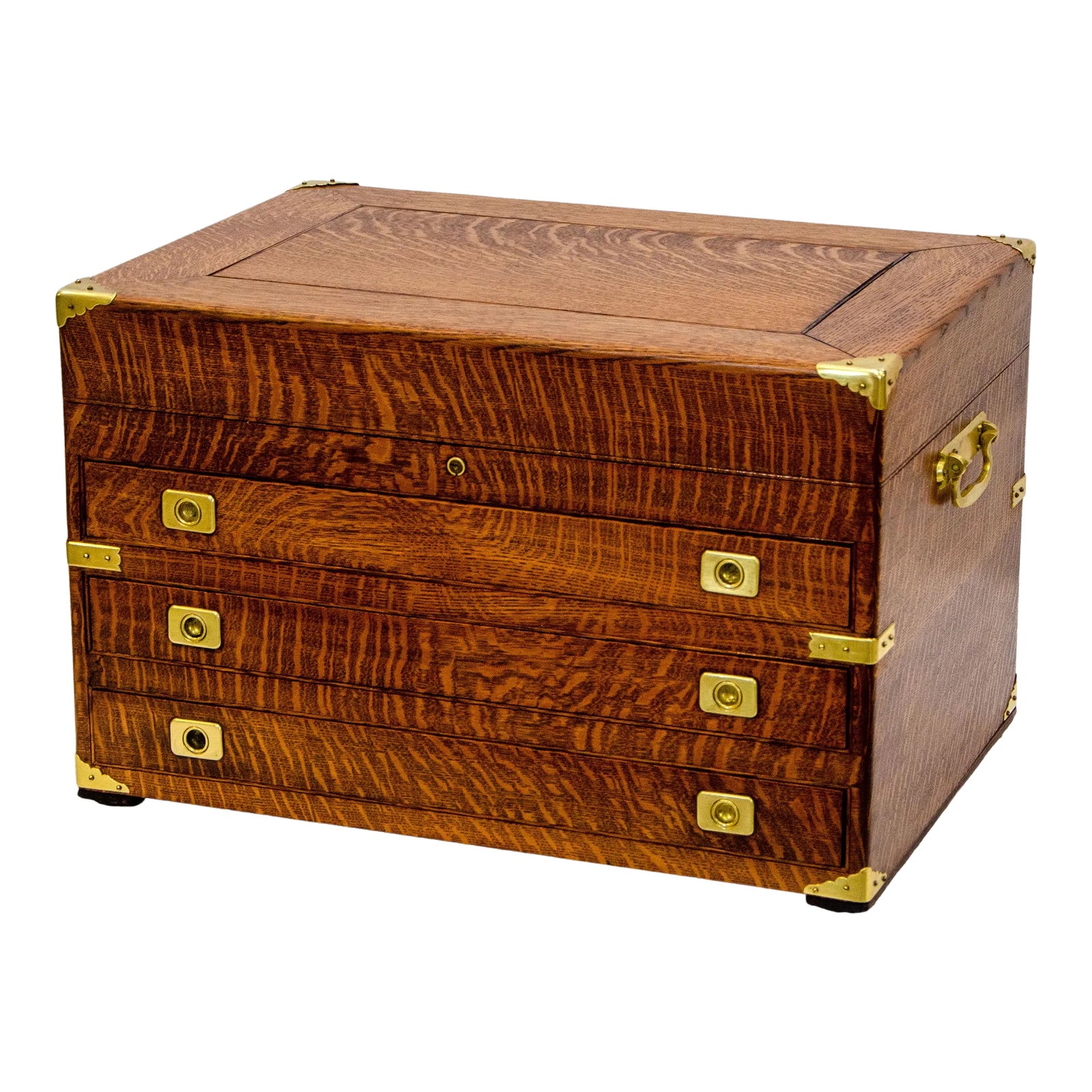 Antique Oak Silverware Storage Chest, A. Huguenin | Chairish