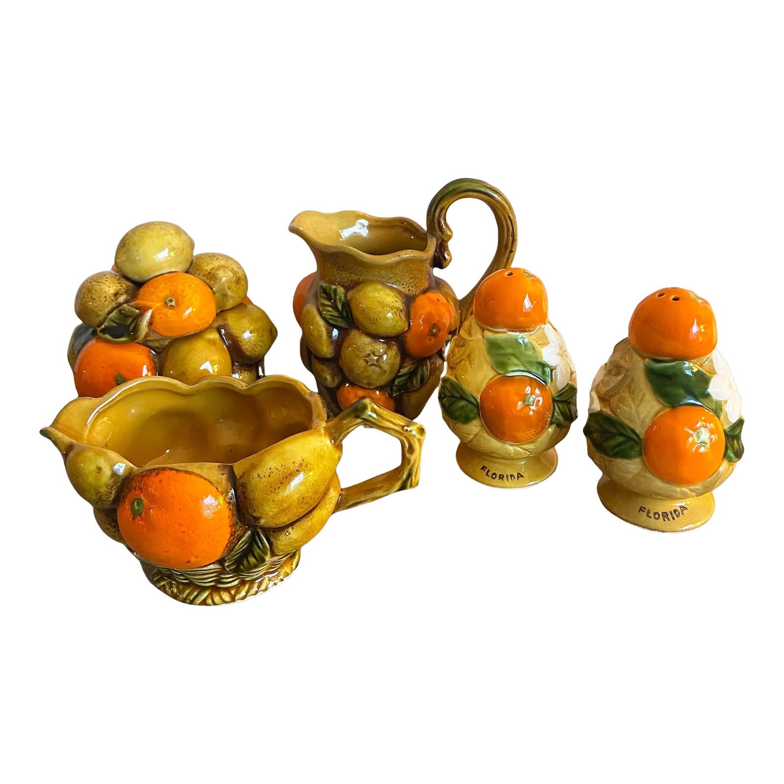 Vintage Mid Century Modern 20th Orange and Lemon Theme Japanese Inarco ...