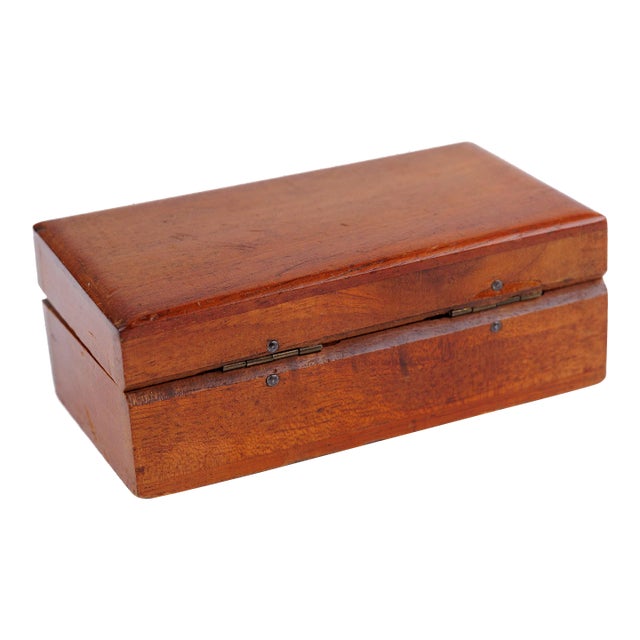 Late 19th Century Rectangular Treen Wood Box With Three Divided ...