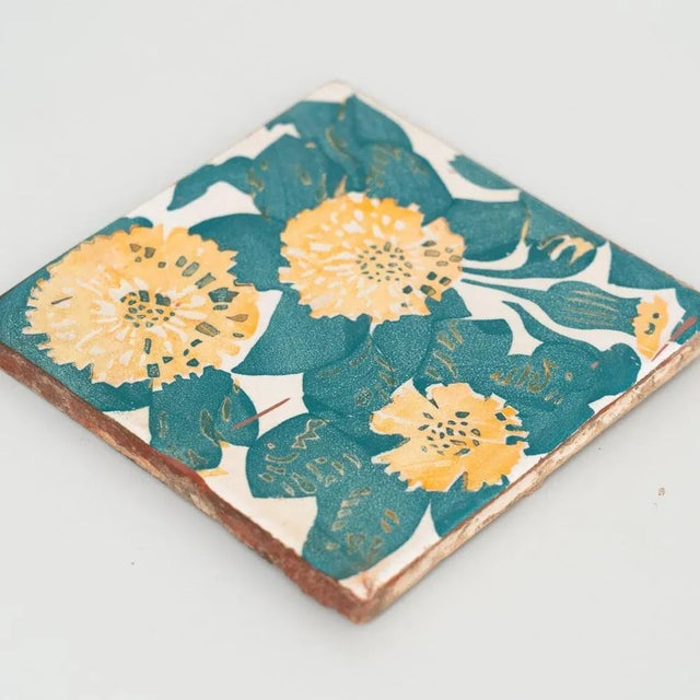 Spanish Decorative Ceramic Tile of Casa Vicens by Antoni Gaudí | Chairish