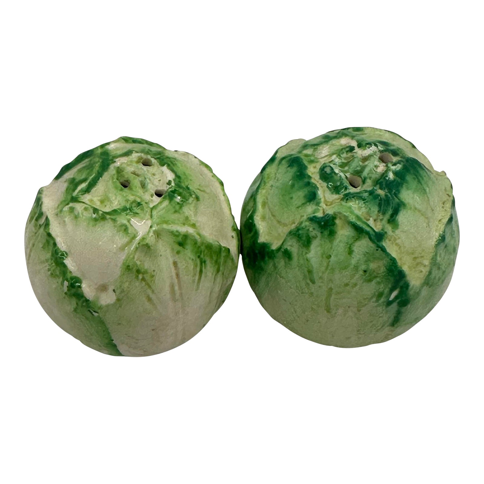 Vintage Lettuce Cabbage Salt & Pepper Shakers - A Pair | Chairish