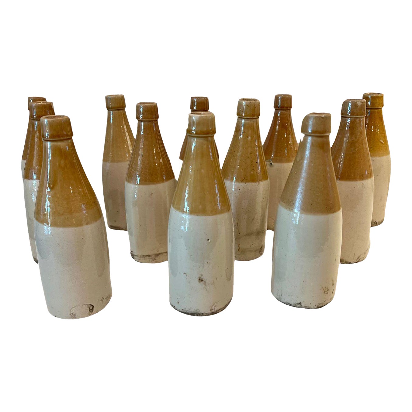 Late 19th Century Scottish Ironstone Bottles - Set of 12 | Chairish