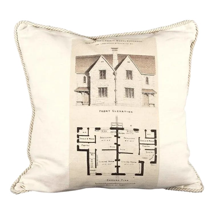 Design for a Pair of Modern Cottages Linen Pillow | Chairish