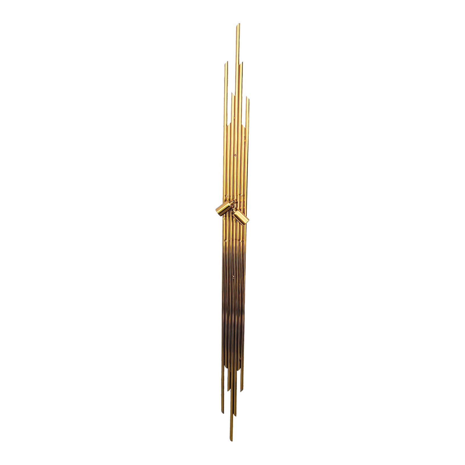 Vintage Elongated Art Deco Brass Fluted Wall Sconce Light Fixture ...