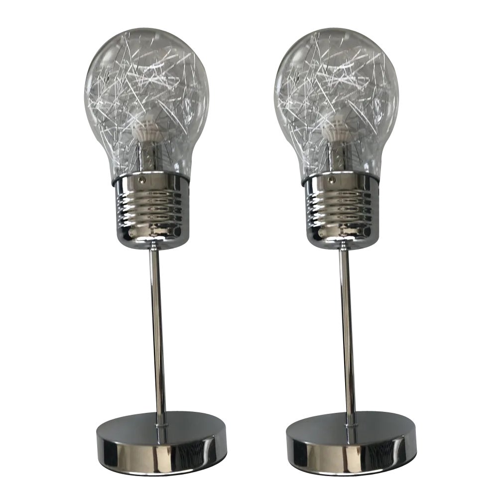 Ceiling Lamps in Chrome and Glass, Set of 2 | Chairish
