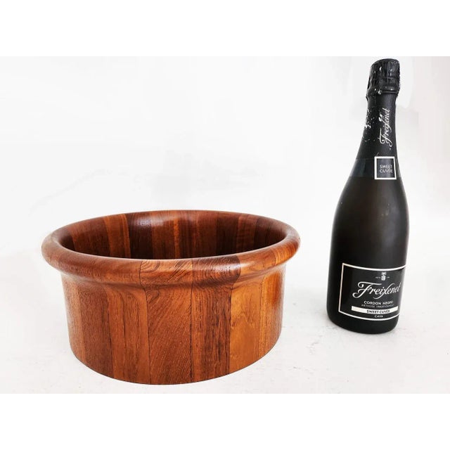 1960s Teak Wood Bowl With Curled Rim, Designed by Ernest Sohn | Chairish