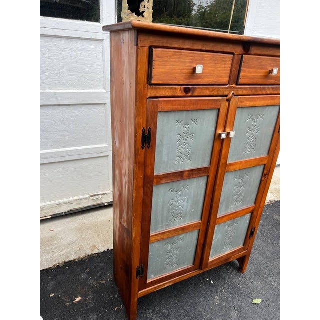 Vintage American Primitive Style Pine Wood Pie Safe | Chairish