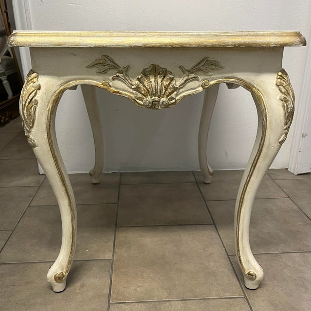 Vintage French Style Wood Side Table | Chairish