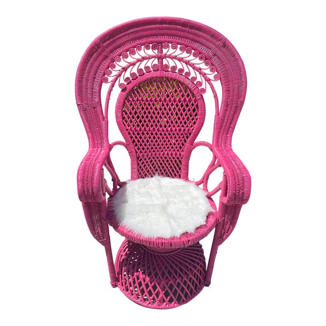 1970s Barbie Pink Peacock Chair | Chairish