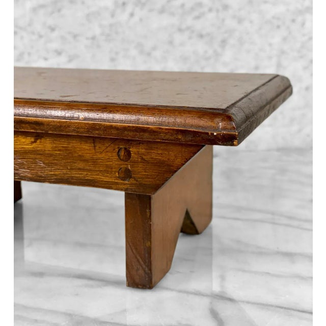 Vintage Farmhouse Country Rustic Pine Footstool Ottoman | Chairish