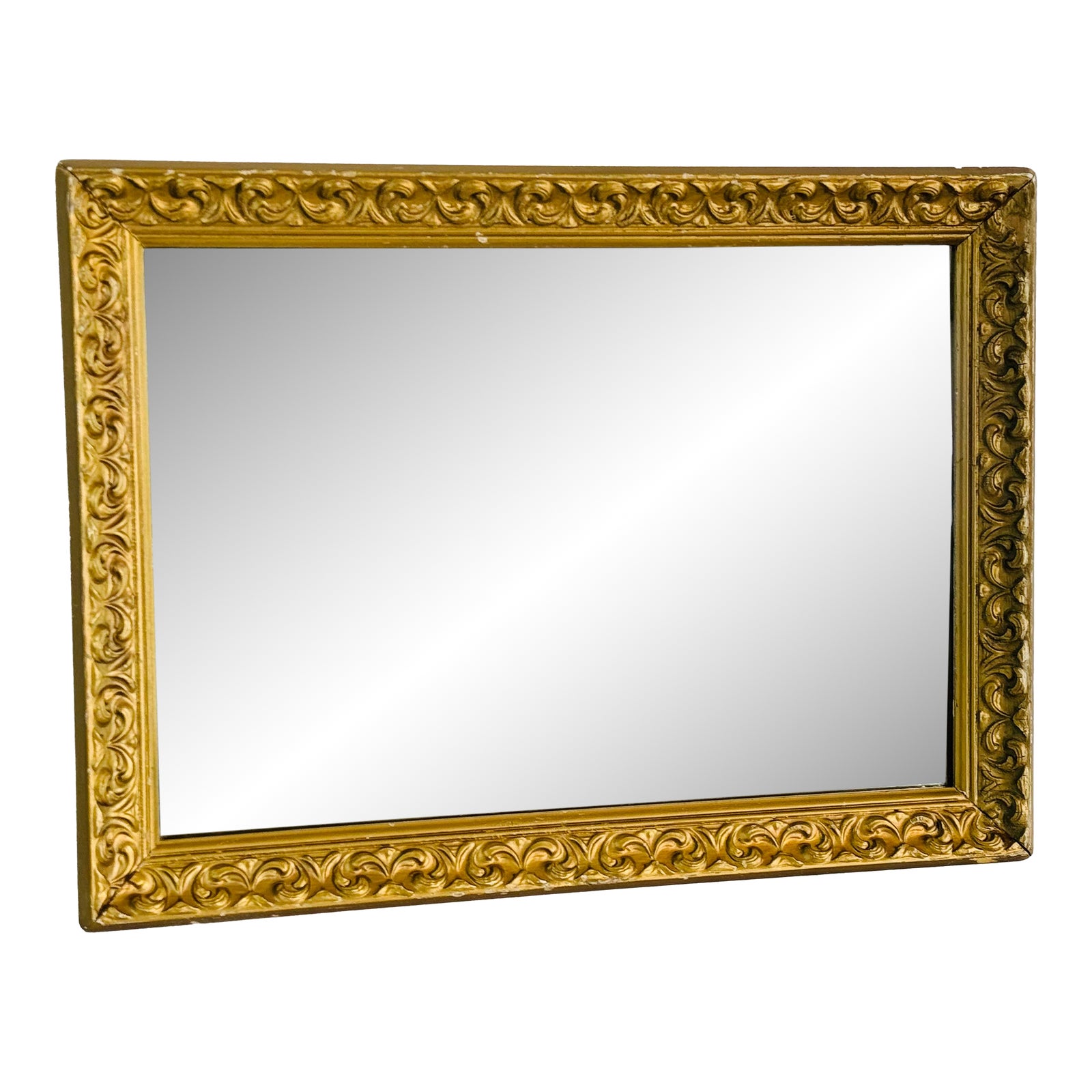 Vintage 1930s Hollywood Regency Gold Hand Carved Wood Wall Mirror ...