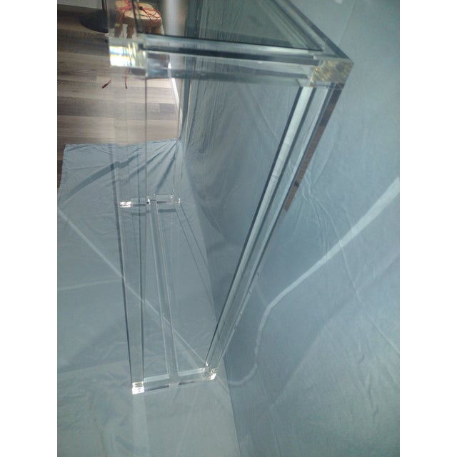 Interlude Ava Small Lucite With Glass Top Console Table | Chairish