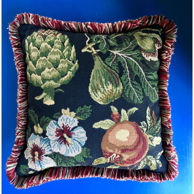 Vintage Vegetable Tapestry Pillow | Chairish