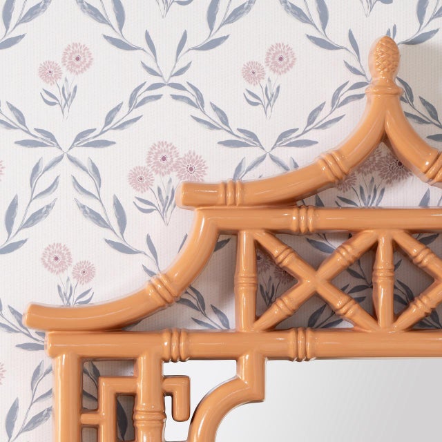 Shing Pagoda Wall Mirror, Glossy Spice | Chairish