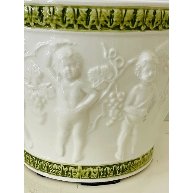 Vintage Italian Mojolica Planter With Putti | Chairish