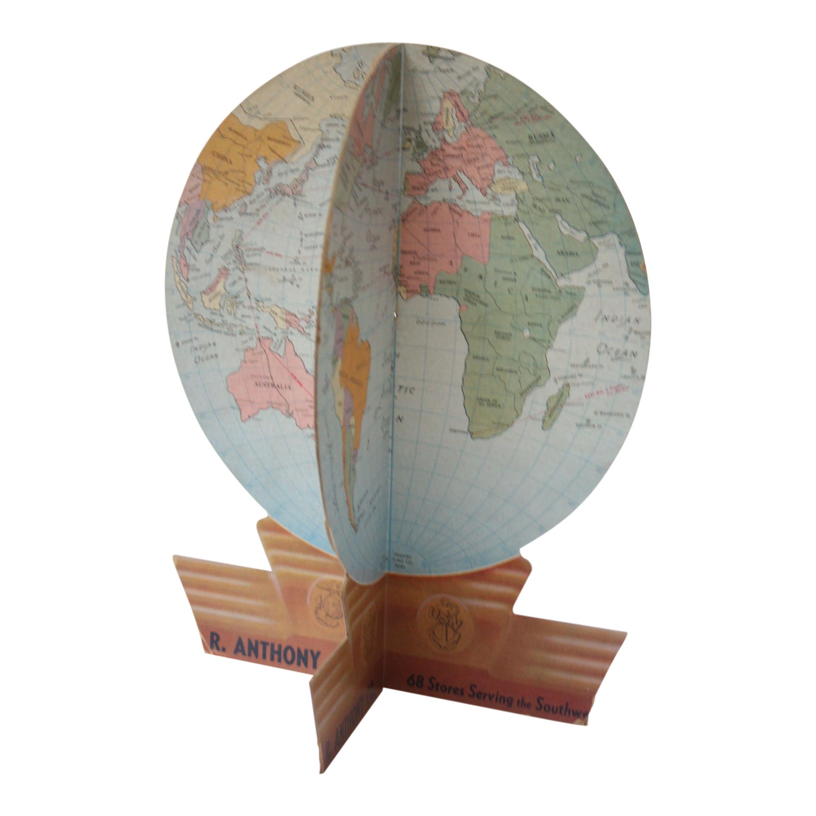1950s Cr Anthony Company Advertising Globe | Chairish