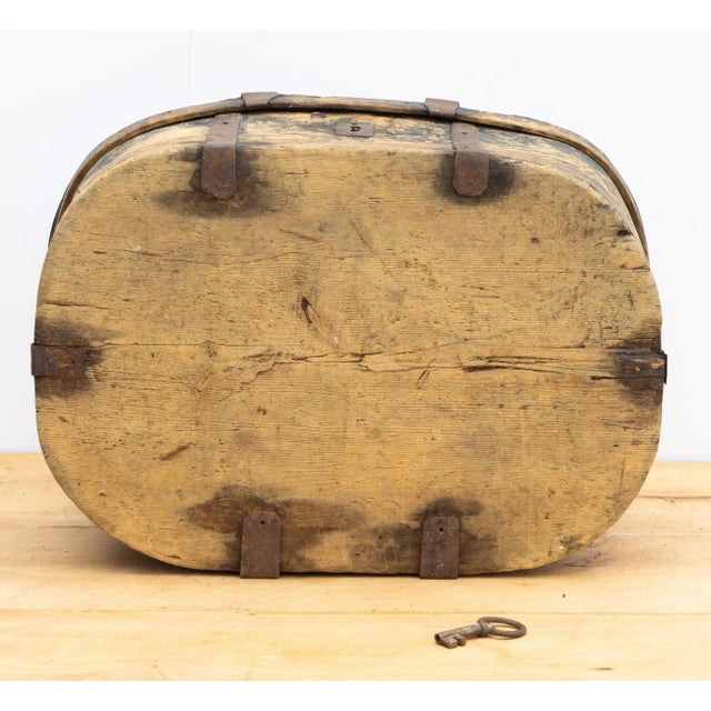 Early 19th Century Swedish Pine Box, Locking Trunk | Chairish