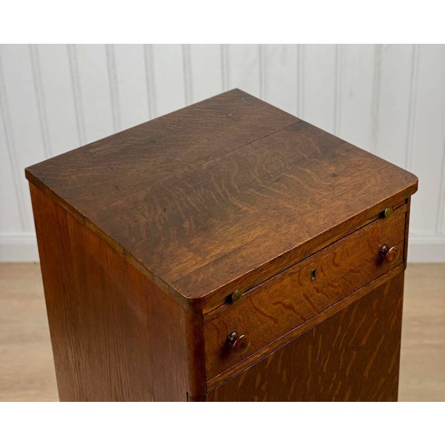 Antique Traditional Quartersawn Oak Liquor Bar Cellarette Cabinet ...