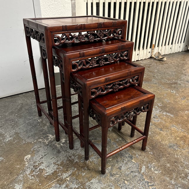Chinese Rosewood Nesting Tables, Set of Four | Chairish