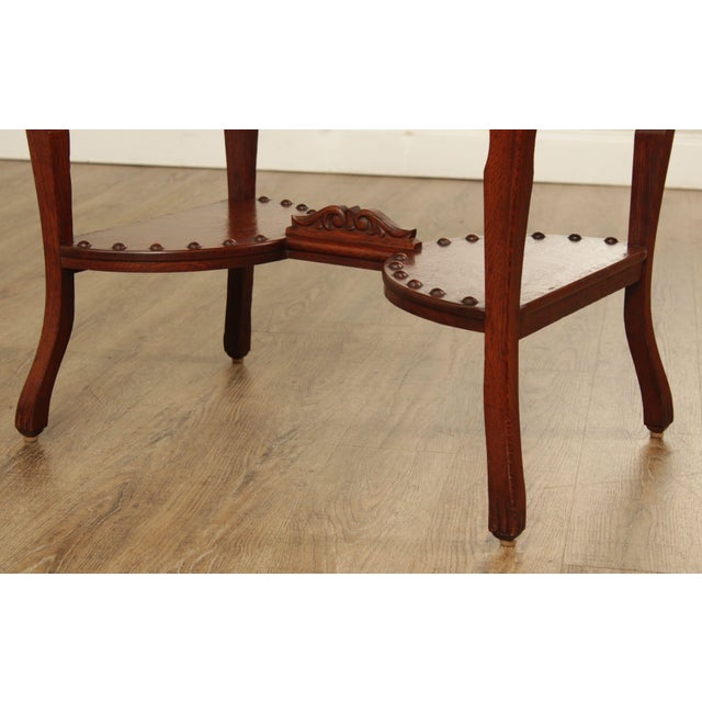 Victorian Carved Oak Music Box Table | Chairish