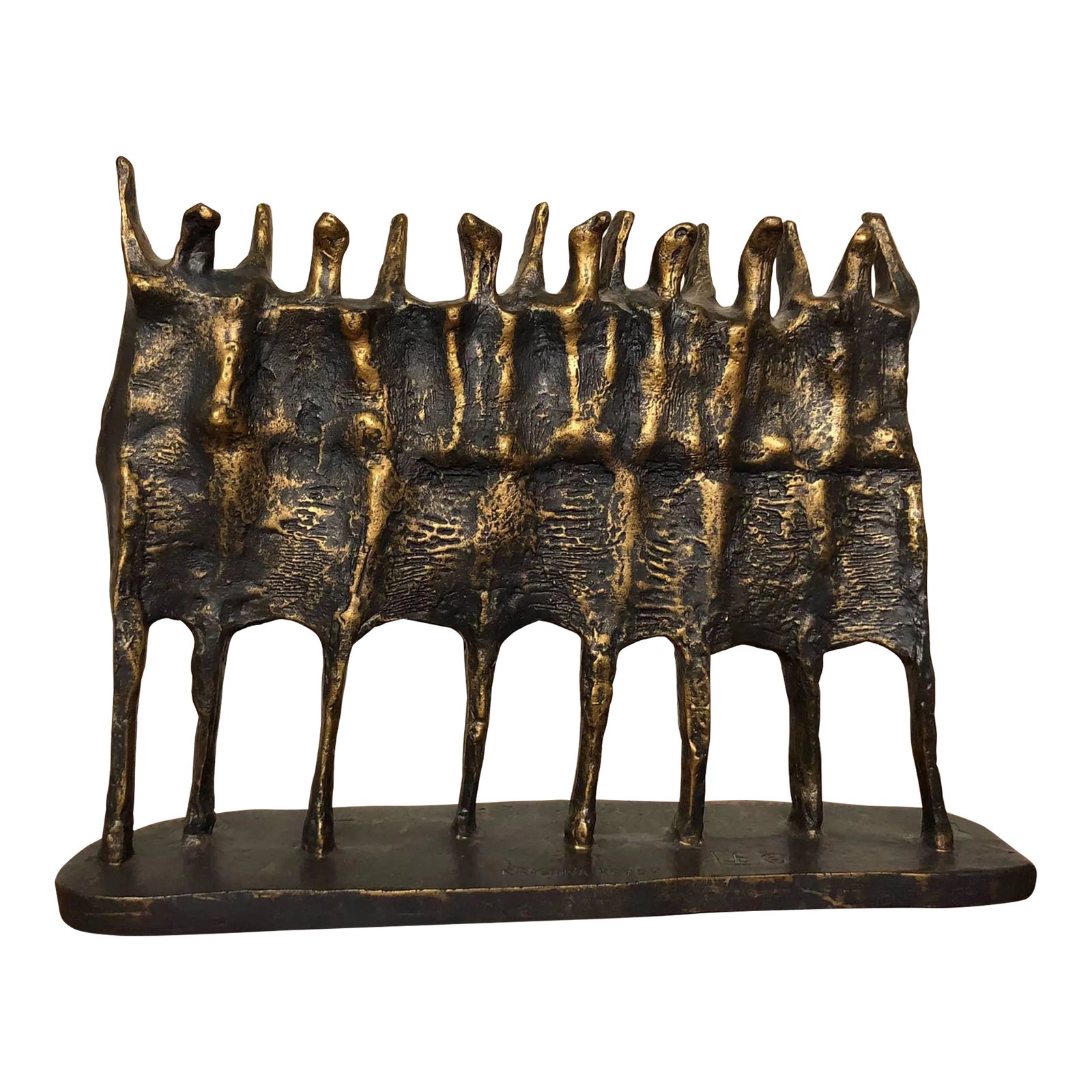Krishna Reddy Demonstrators or Demonstration Cast Resin Sculpture ...