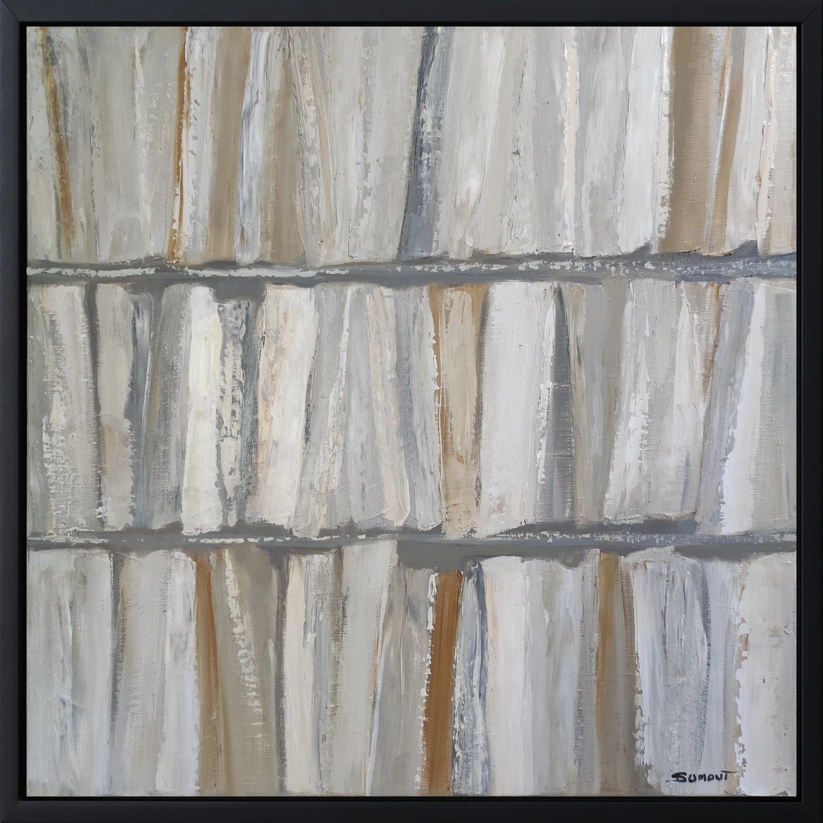 Ecru, Abstract Library, Minimalism From Sophie Dumont, Framed | Chairish