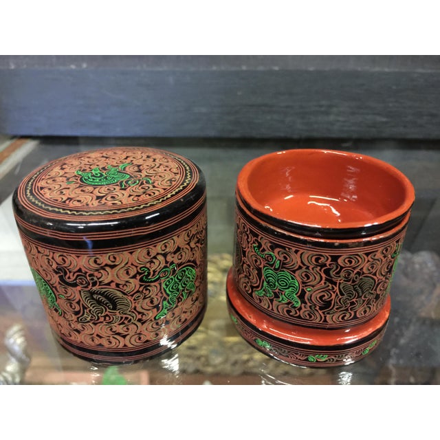 Burmese Lacquer Container | Chairish