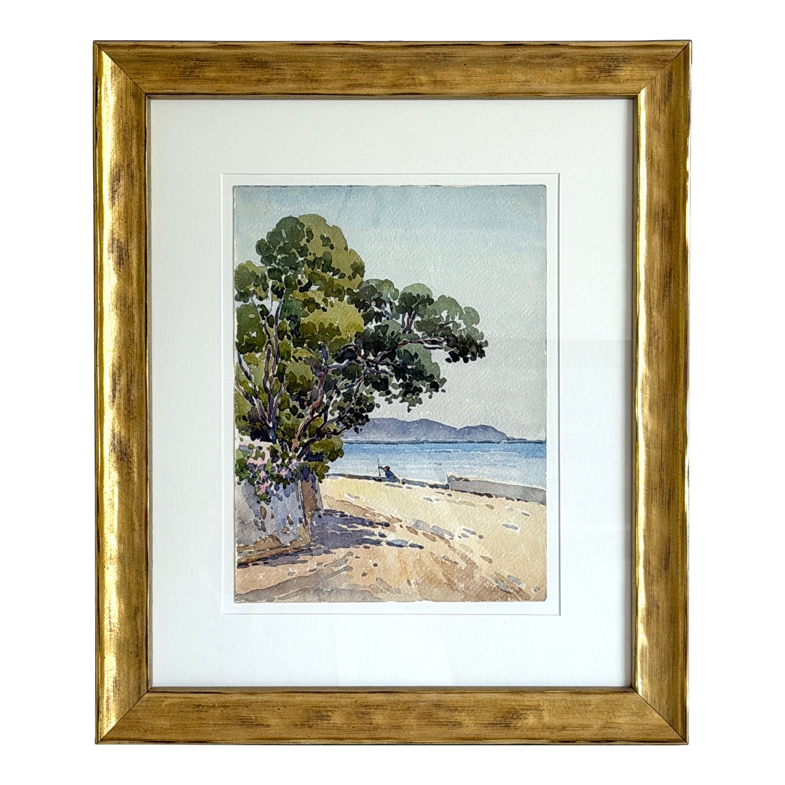 Original Coastal Watercolor Louis Jullien Rousset (1859-1921) | Chairish