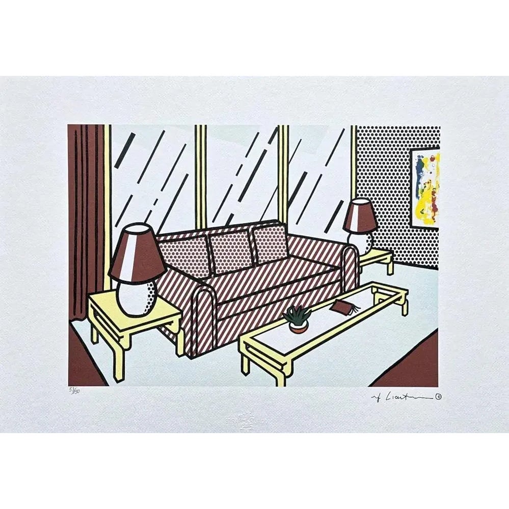 After Roy Lichtenstein, "Red Lamps", 1990s, Silk-Screen | Chairish