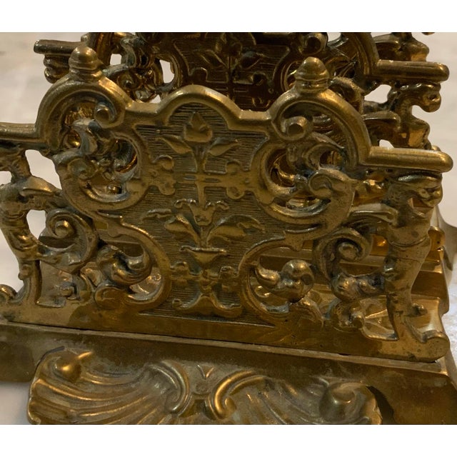 Vintage Brass Ornate Letter Holder Catchall | Chairish