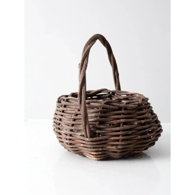 Vintage Rustic Wicker Basket | Chairish