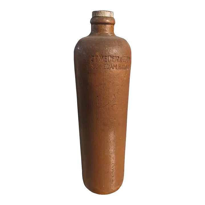 Mid 1800's J. J. Meder & Zoon Scheidam Holland Dutch Clay Gin Bottle ...