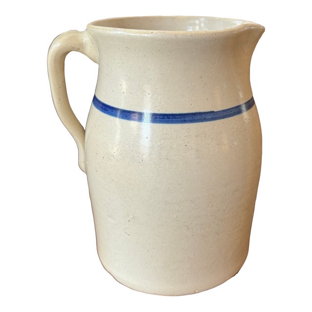 Antique Large Stoneware Pitcher | Chairish
