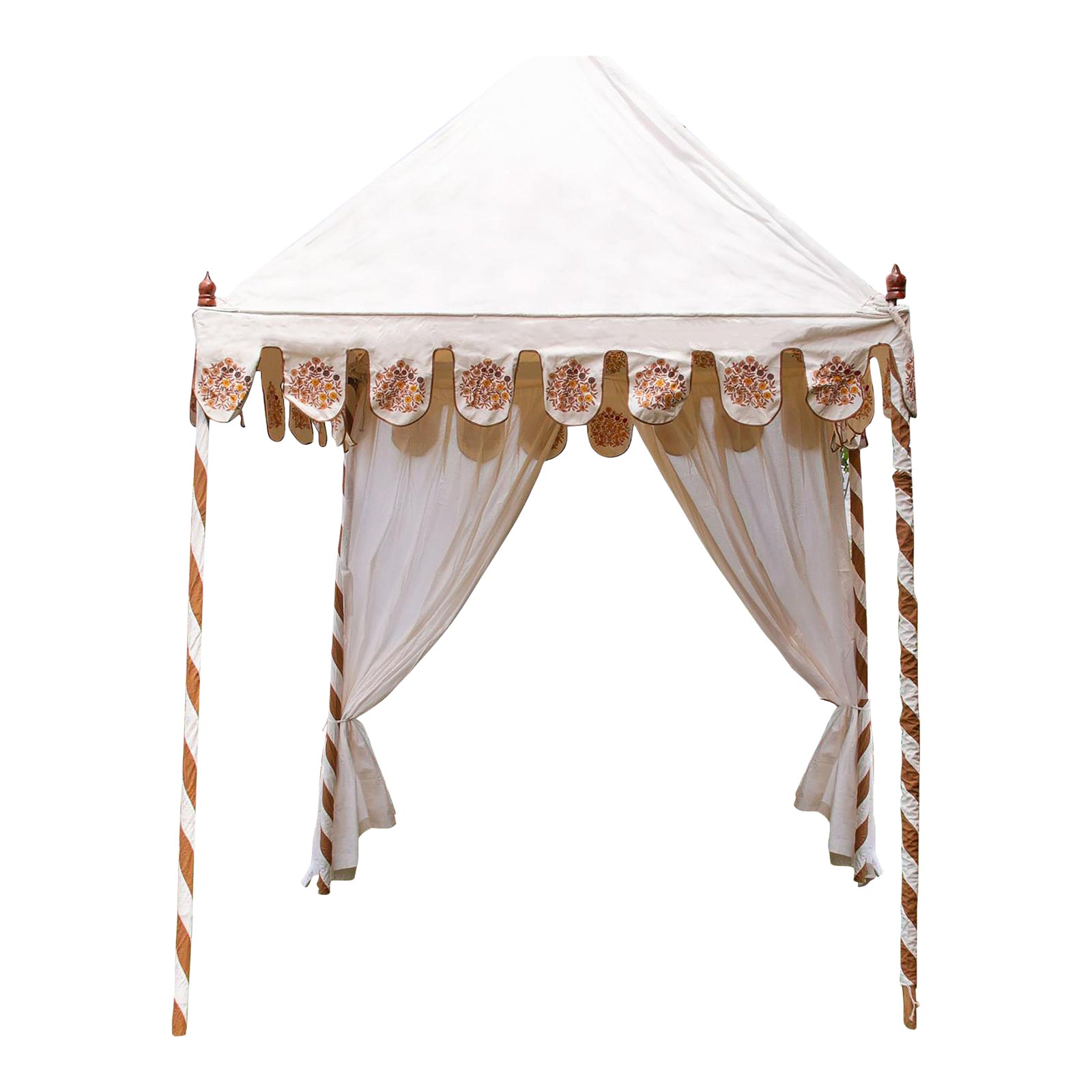 Floral Marigold Blockprint Indian Canopy Tent | Chairish