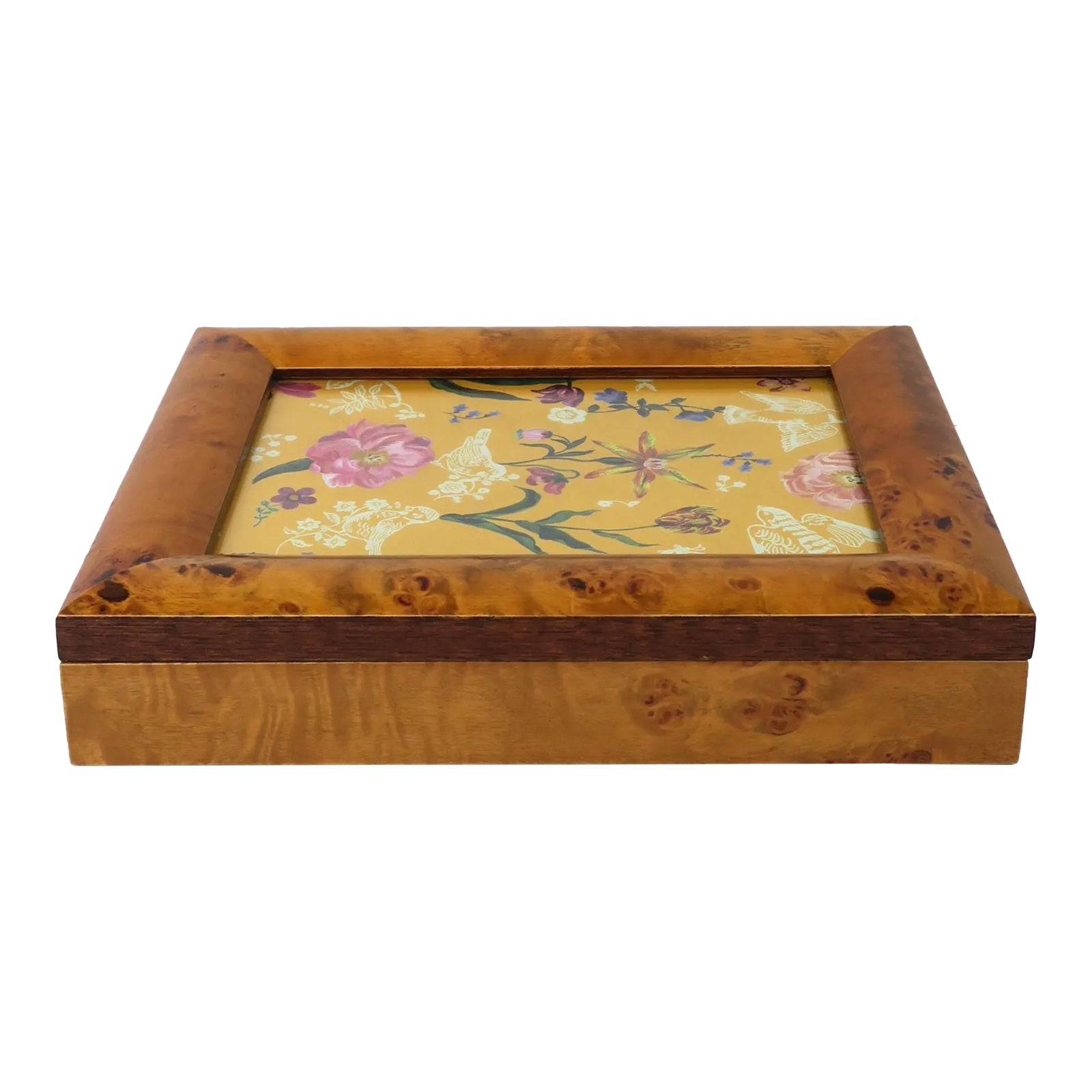 Burl Wood Jewelry Box & Picture Frame | Chairish