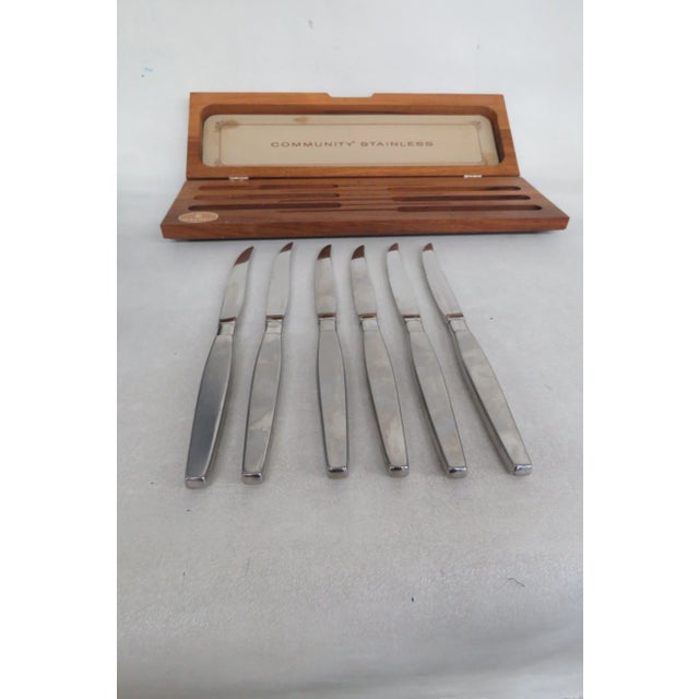 Oneida Frostfire Community Stainless Serrated Steak Knife Set Walnut ...