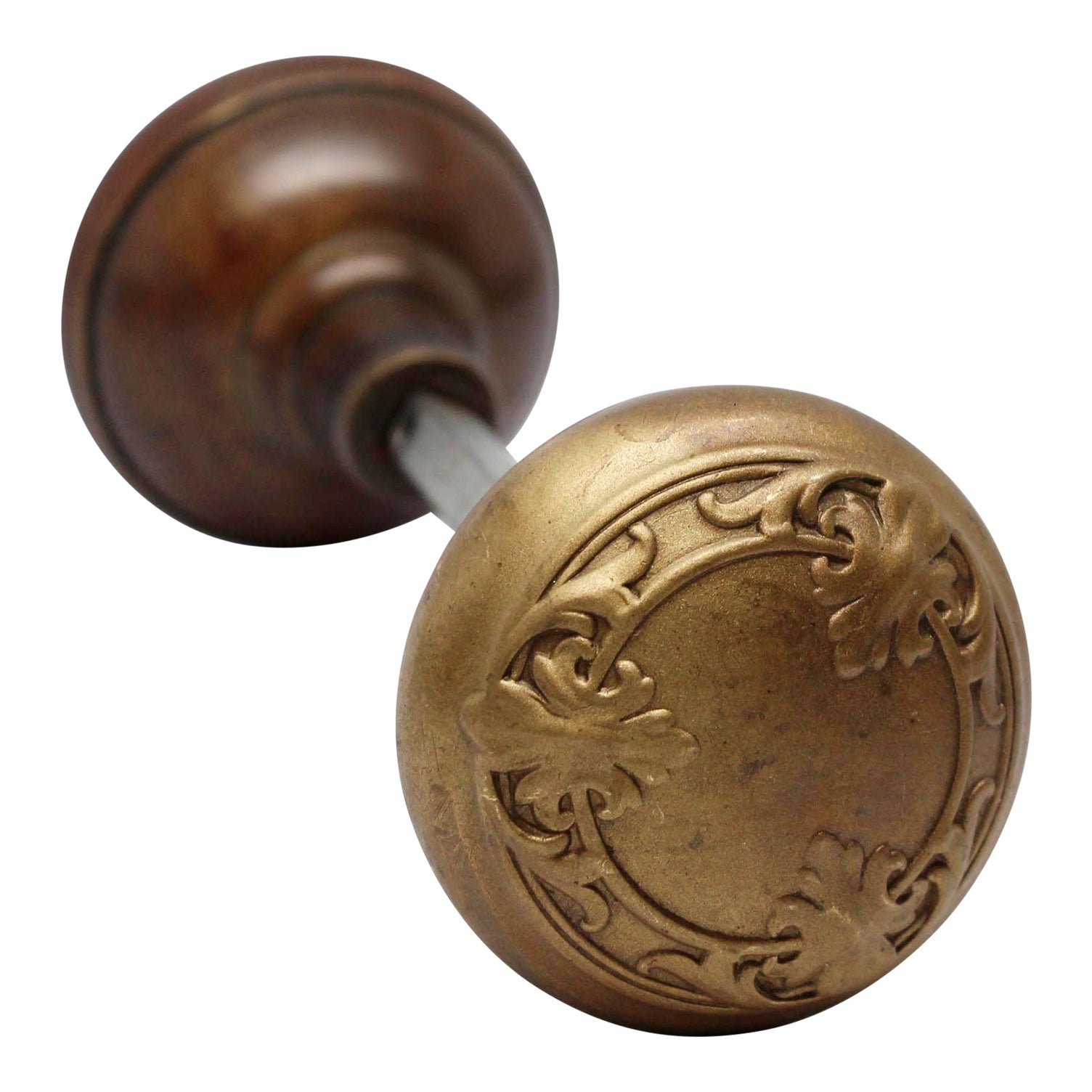 Reading Pressed Brass Locris Door Knobs | Chairish