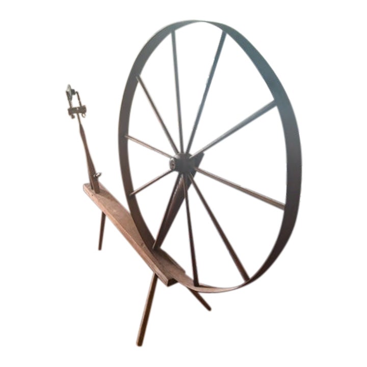 Early 20th Century Shaker Wood Spinning Wheel | Chairish