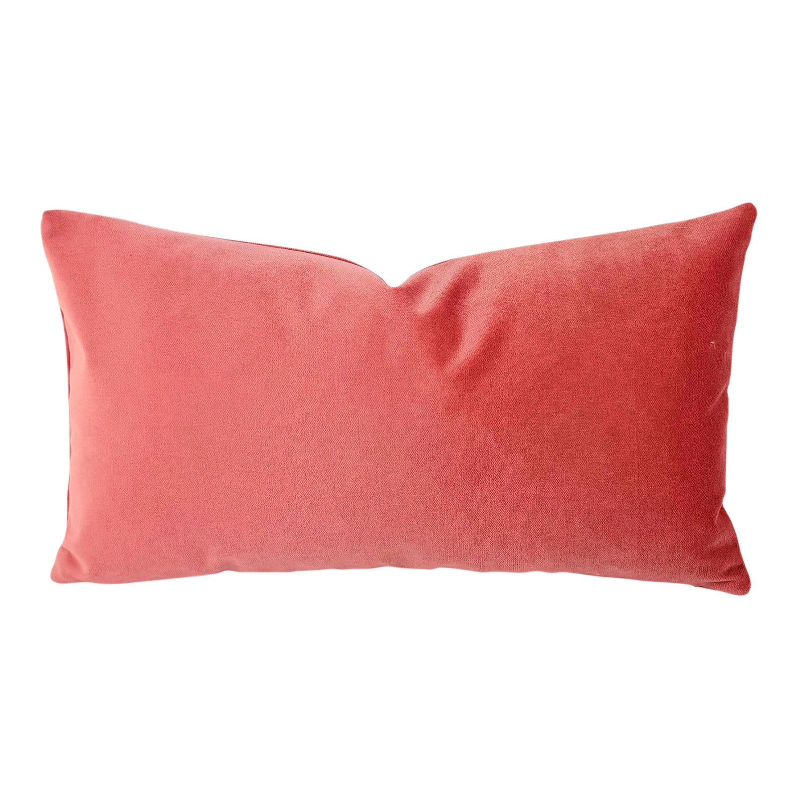 Solid Coral Pink Velvet Lumbar Pillow Cover - Bright Rose Pink | Chairish