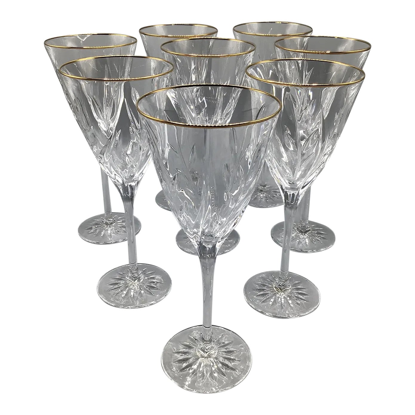 Vintage Cristal D’Argues Durand “Cassandra Gold” Crystal Wine/Water-Set ...