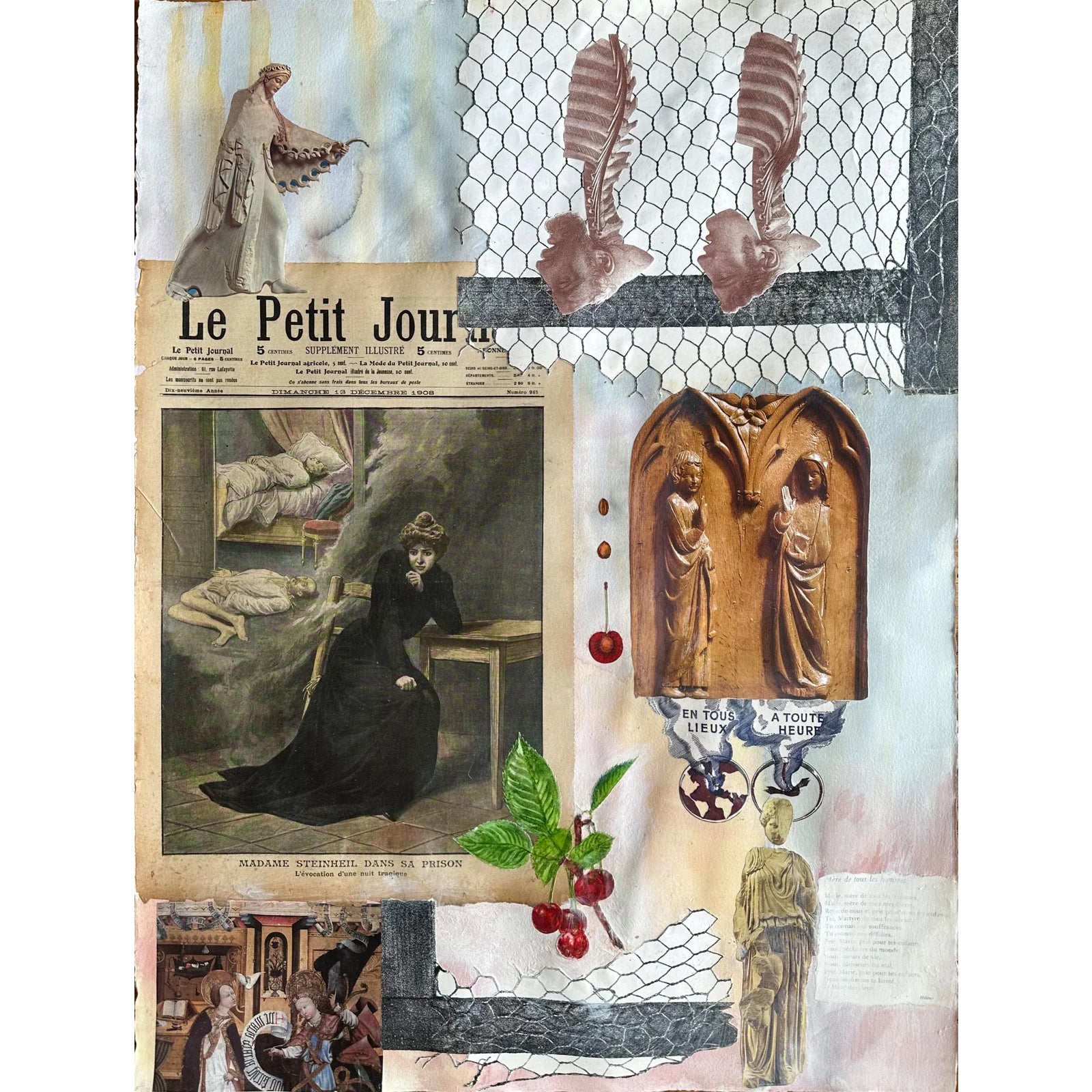 "Dans Sa Prison" Original Collage by Camille Macris | Chairish