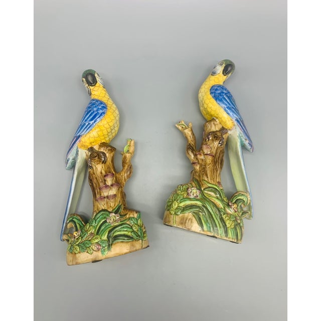 1960s Pair of Vintage Porcelain Hand Painted Parrots Andrea by Sadek ...