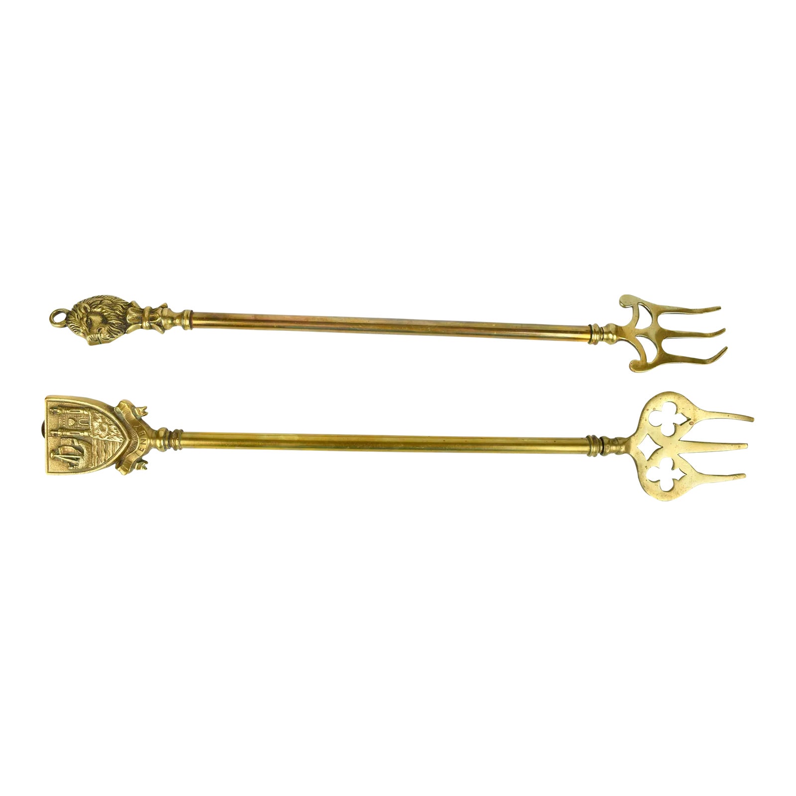 Early 20th Century Telescopic Solid Brass English Fireplace Toasting ...