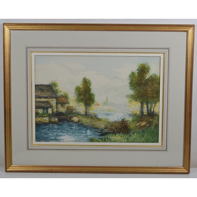 Manuel Robbe (1872-1936) "River Landscape" Aquatint, Color Print ...