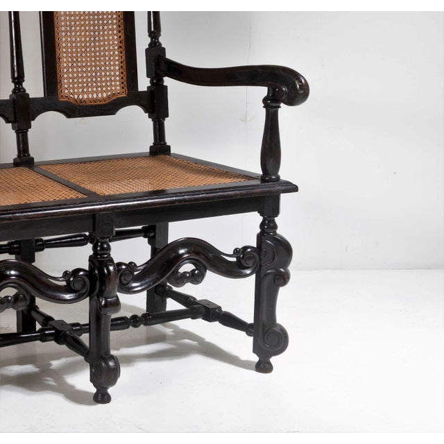 19th Century Jacobean Renaissance High Back 3-Seater Hall Bench in ...